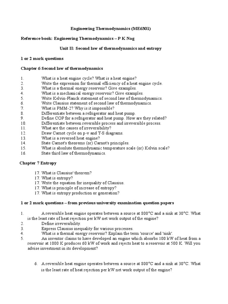 Engineering Thermodynamics | PDF