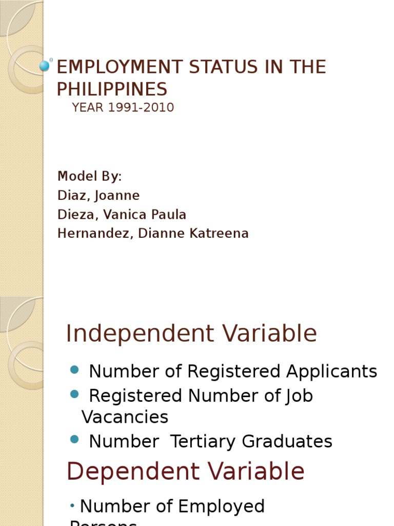 Employment Status in The Philippines | PDF | Prediction | Employment
