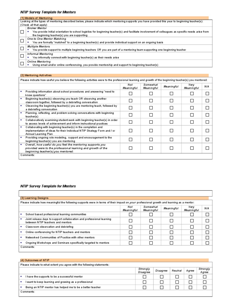 Mentorsurveytemplate | PDF | Mentorship | Collaboration