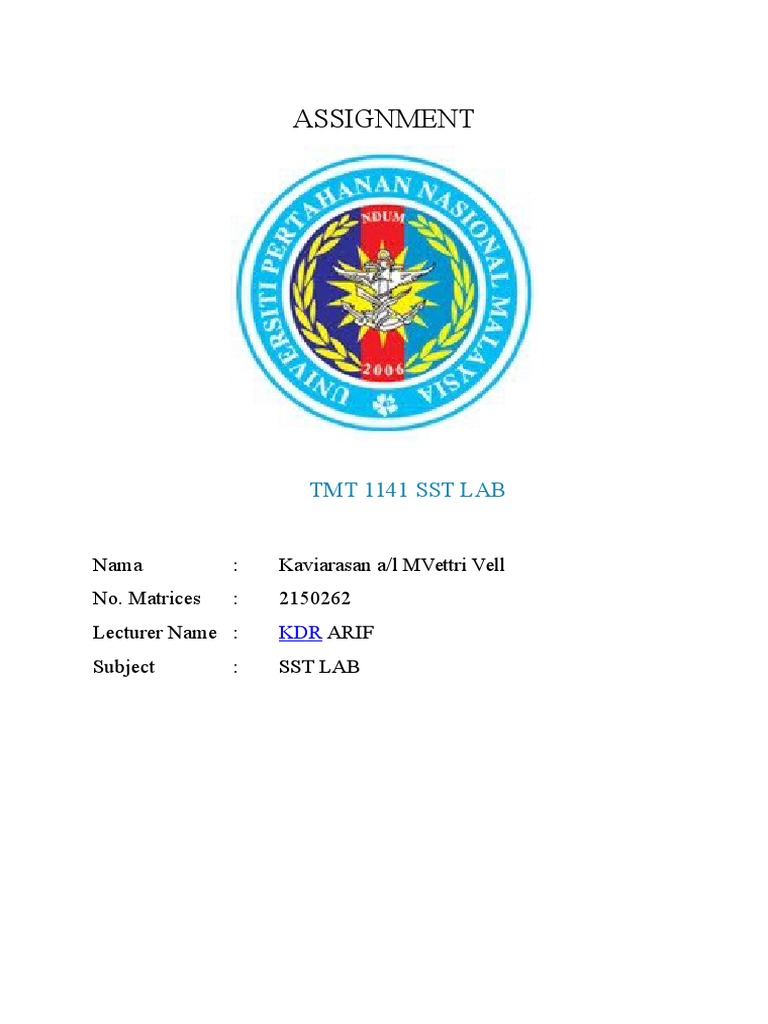 Assignment: TMT 1141 SST Lab | PDF