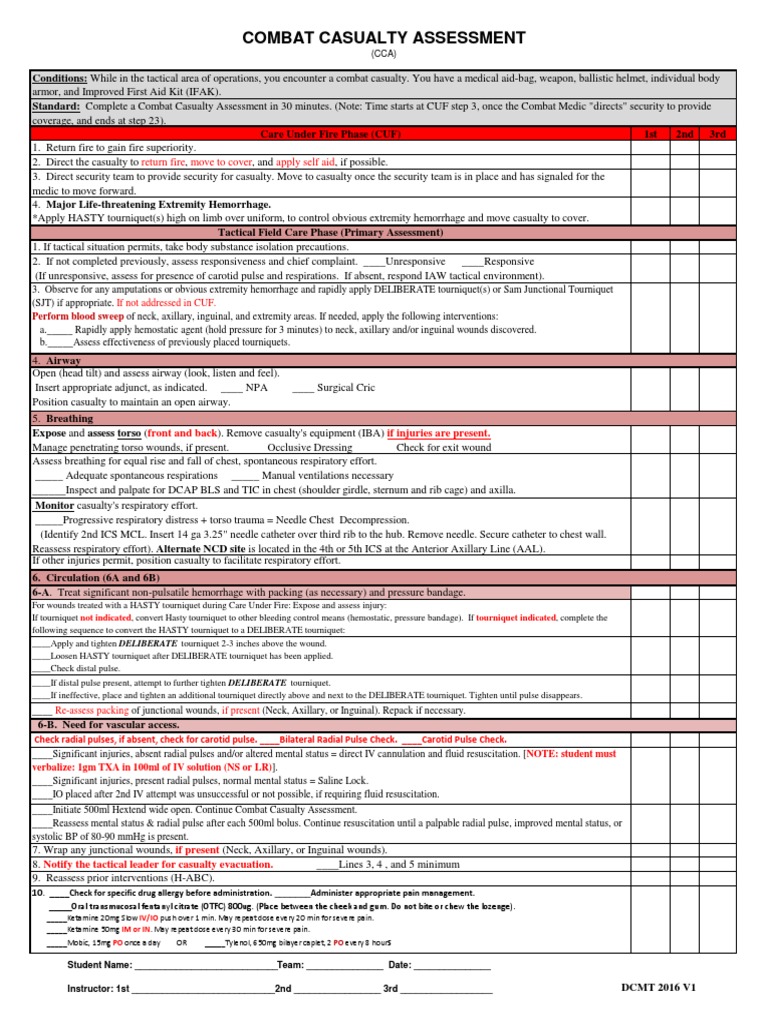 Combat Casualty Assessment Guide | PDF | Intravenous Therapy | Thorax