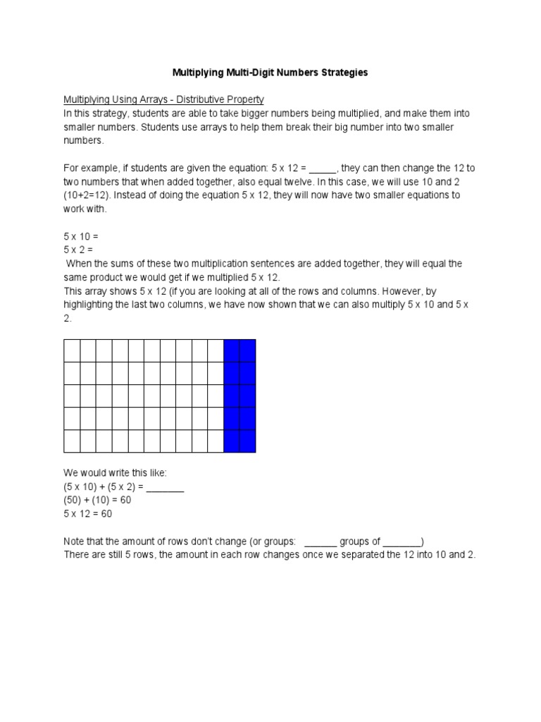 Multi Digitmultiplicationstrategies | PDF