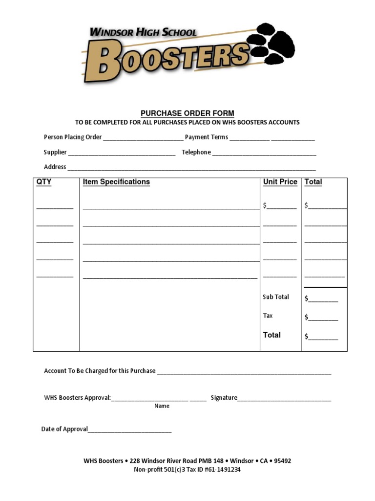 Whs Boosters Purchase Order1 | PDF | Finance & Money Management
