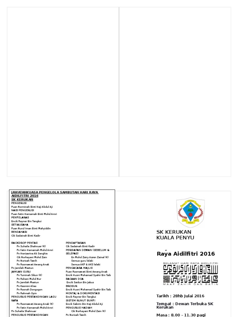 Buku Aturcara Majlis Hari Raya | PDF