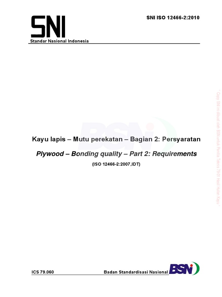 Sni Iso 12466-2-2010 PDF | PDF
