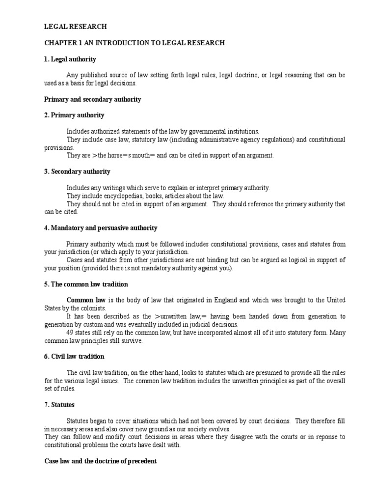An Introduction to Primary and Secondary Legal Authorities ...