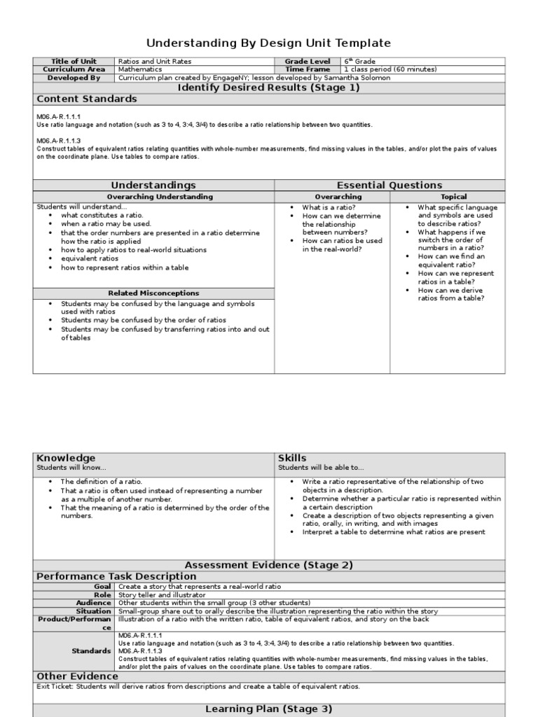 Lesson Plan Assignment | PDF | Ratio | Curriculum