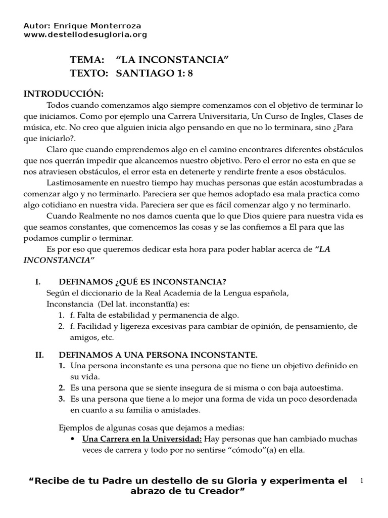 Tema La Inconstancia | PDF