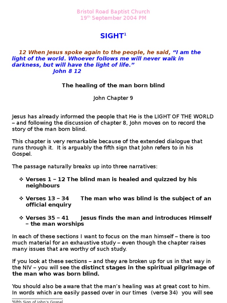 Healing the Blind Man: John 9 Insights | PDF | Jesus | Religious Belief ...