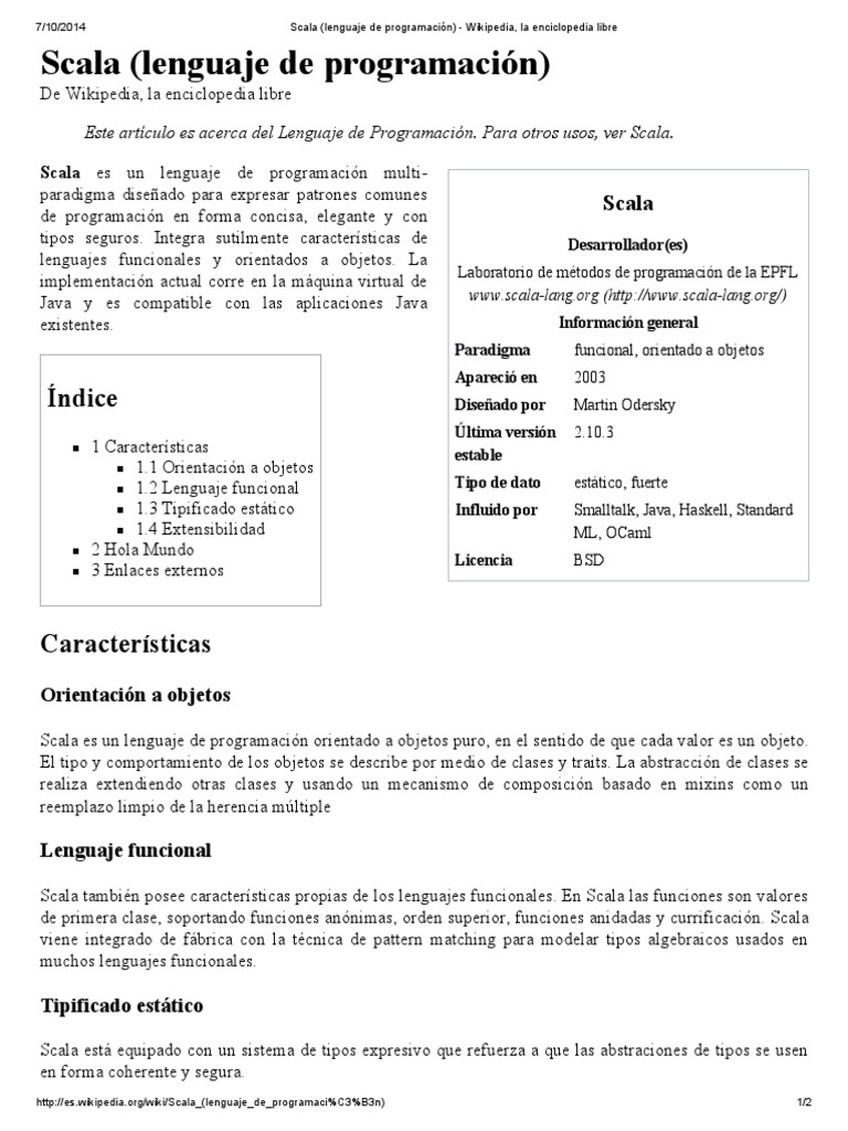Scala (Lenguaje de Programación) - Wikipedia, La Enciclopedia Libre ...