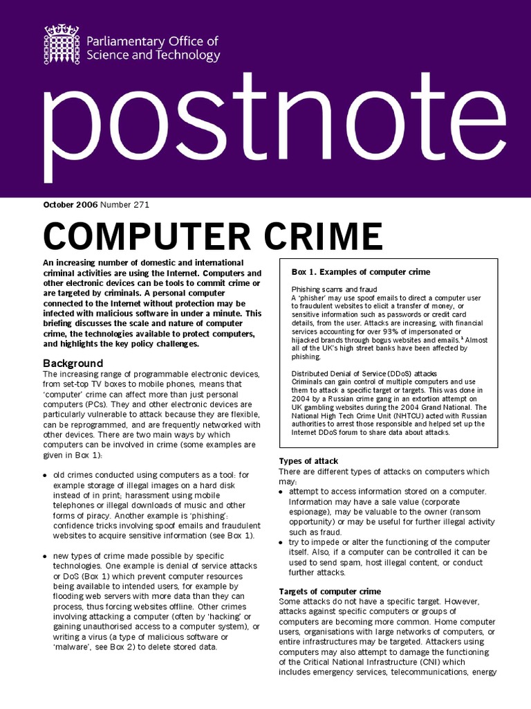 Computer Crime | PDF | Malware | Computer Security