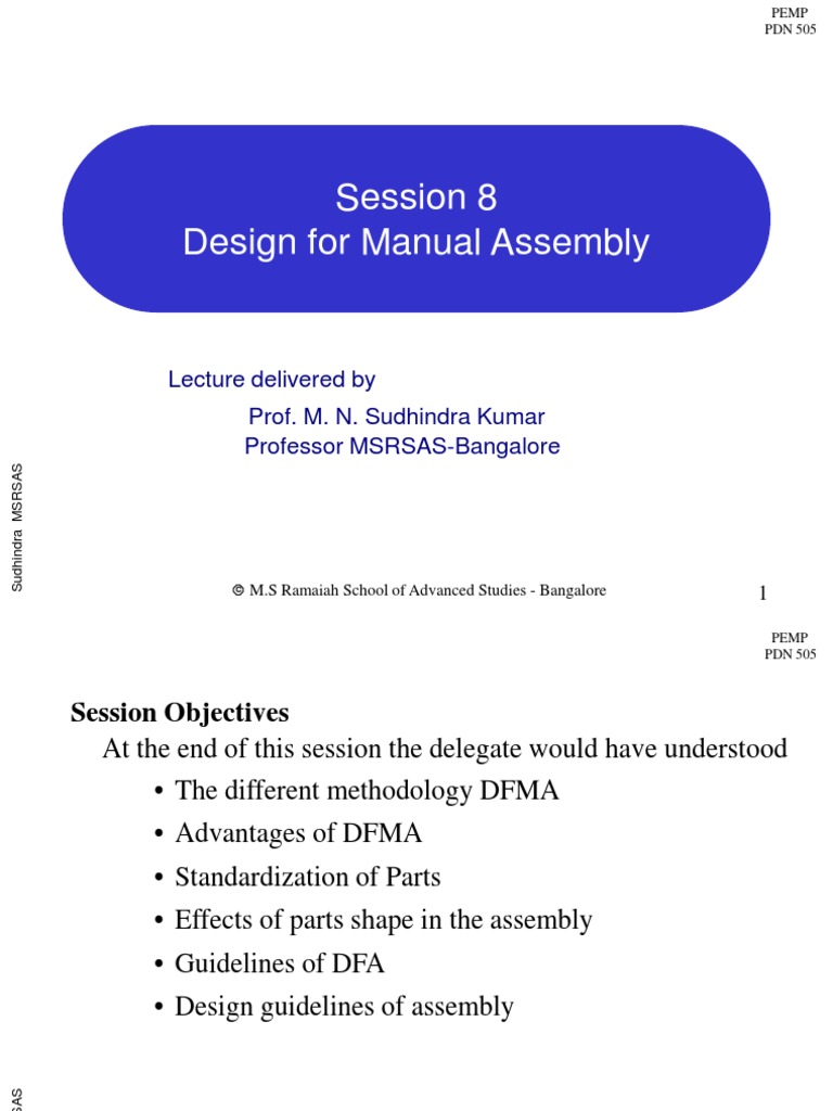 08 Design For Manual Assembly | PDF | Automation | Machines