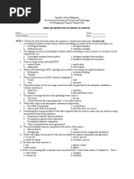 Grade 10 Science 1st Quarter Exam | PDF | Plate Tectonics | Earthquakes