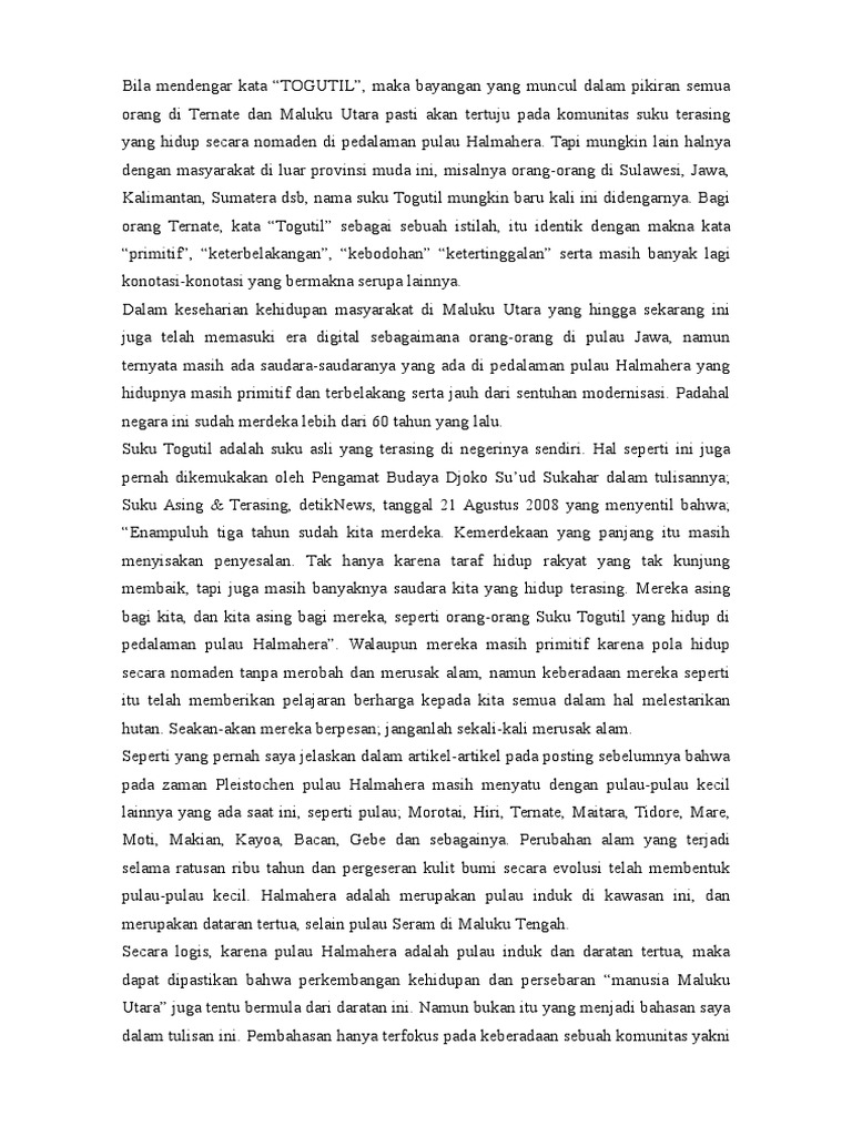 Suku Togutil | PDF