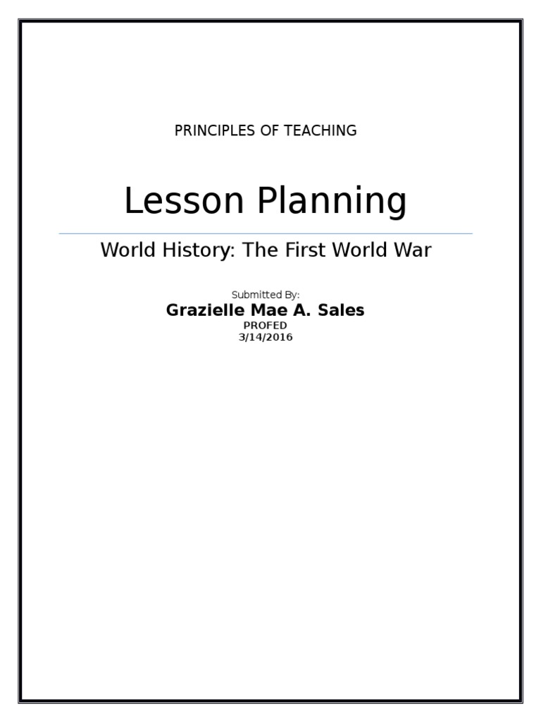 Sample Detailed Lesson Plan | PDF