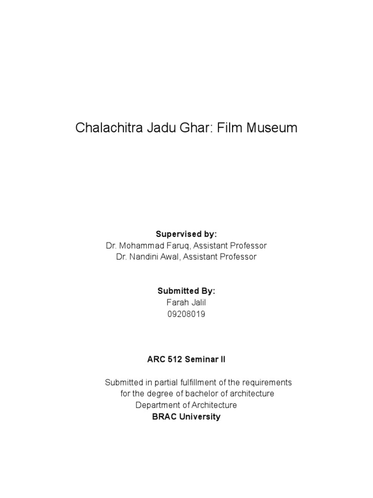 Chalachitra Jadu Ghar: Film Museum | PDF | Arts (General) | Science