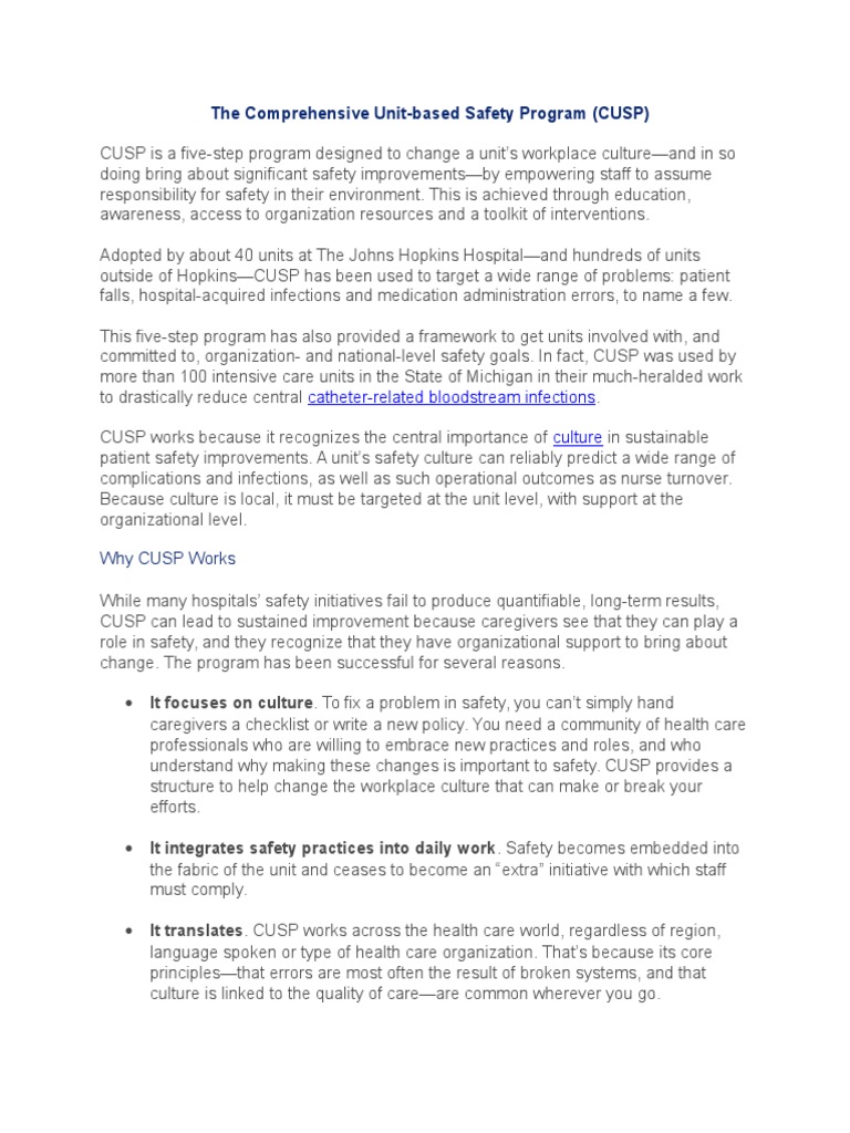 The Comprehensive Unit For Lead | PDF | Safety | Caregiver