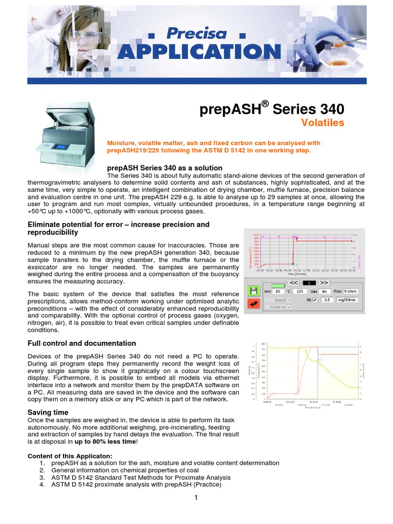 PrepASH ASTM D5142 Proximate Analysis | PDF | Coal | Sulfur