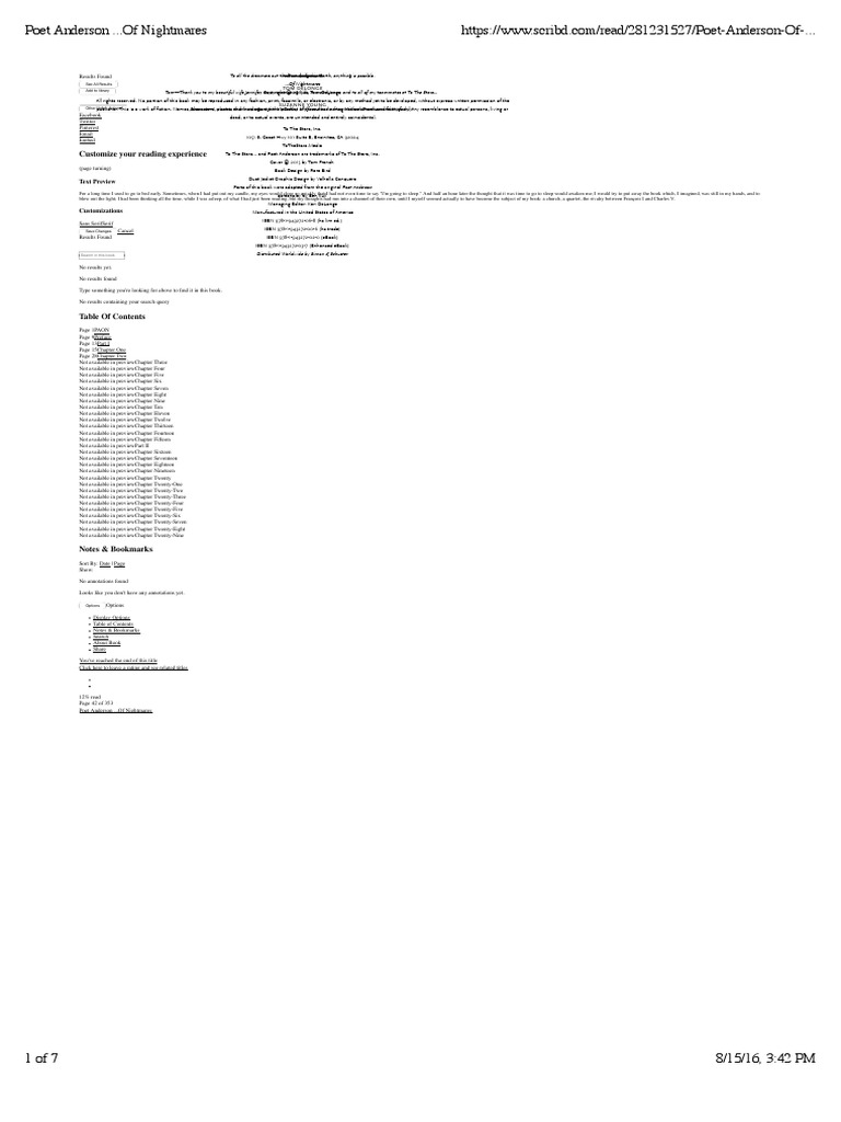 Poet Anderson ... of Nightmares: Customize Your Reading Experience ...