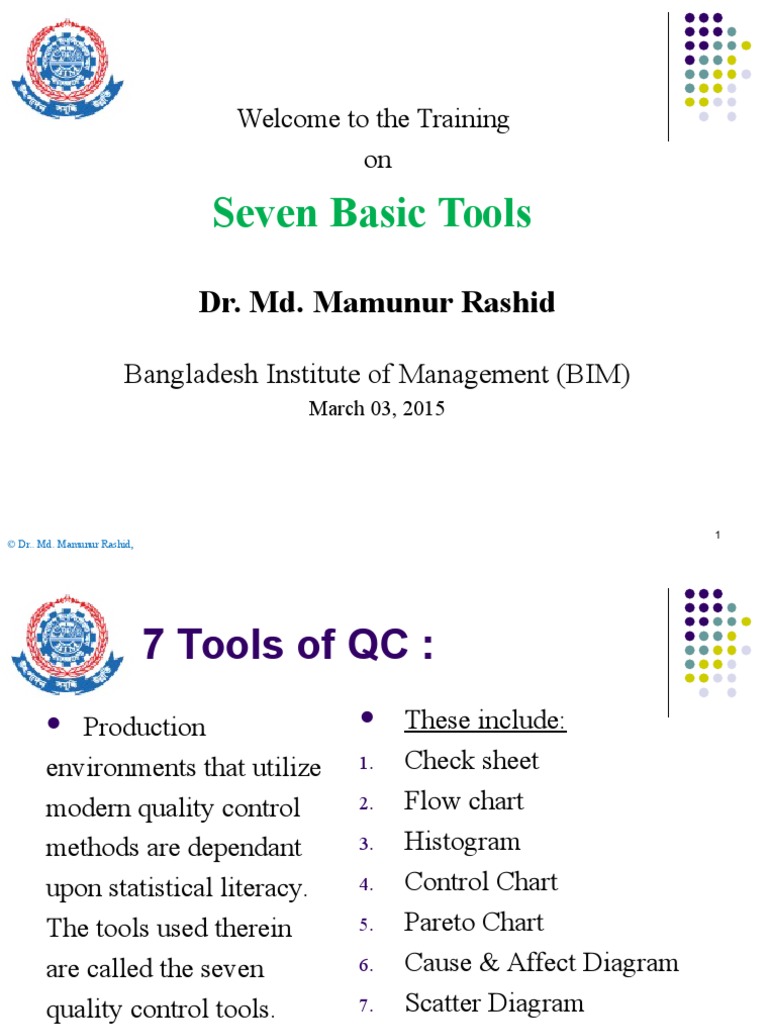 A Guide to the Seven Basic Quality Control Tools Through Examples and ...