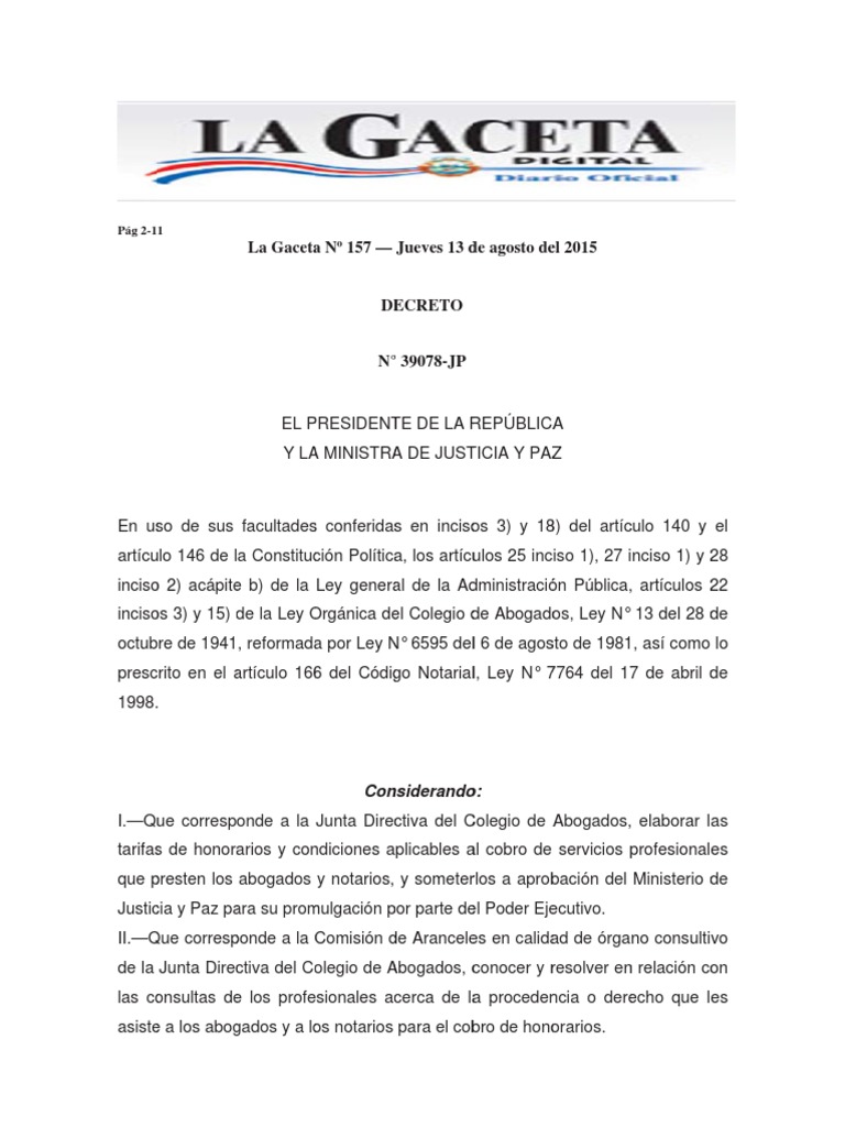 La Gaceta 157 - Costa Rica | PDF | Gobierno | Justicia