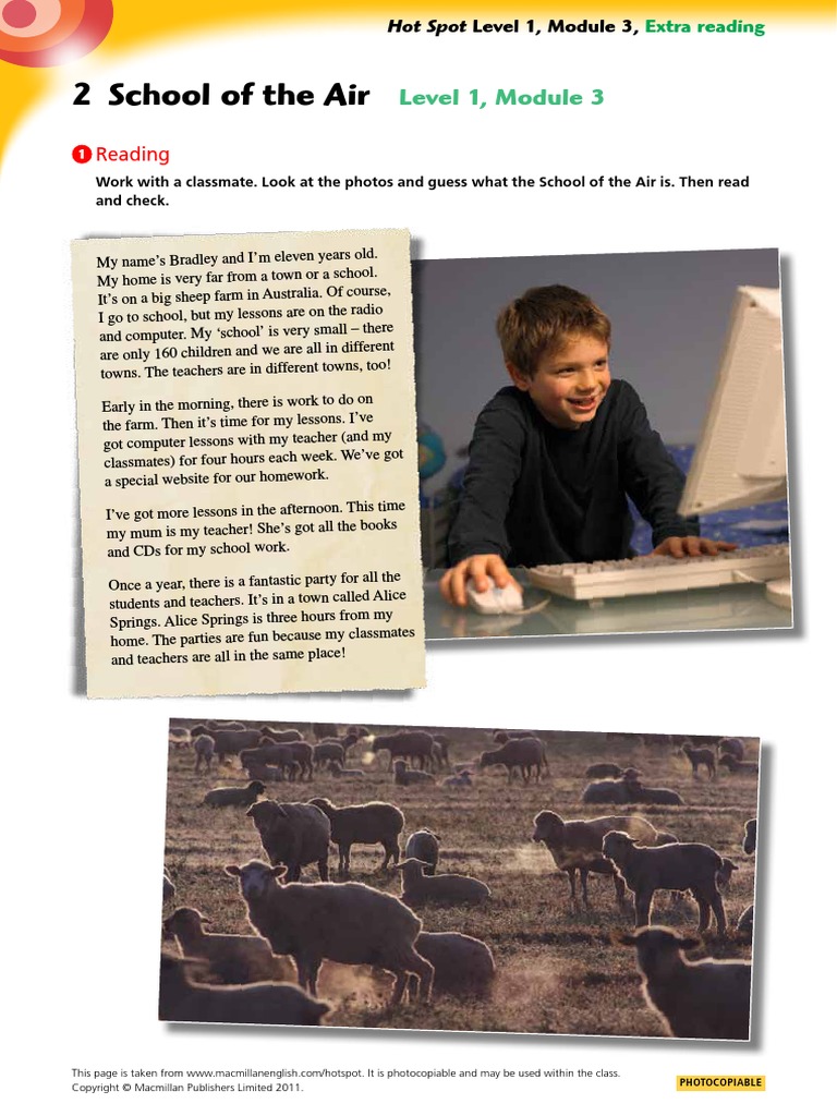 Level 1, Module 3 Hot Spot Extra Reading PDF | PDF | Reading ...