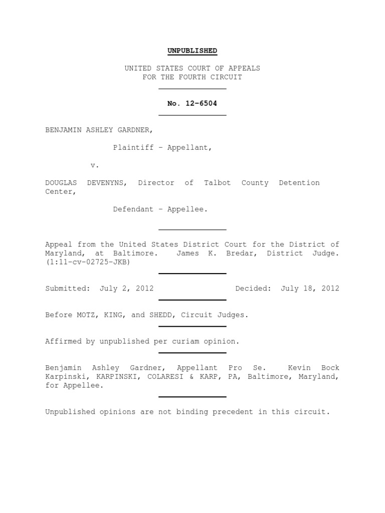Gardner v. Devenyns Appeal Decision | PDF