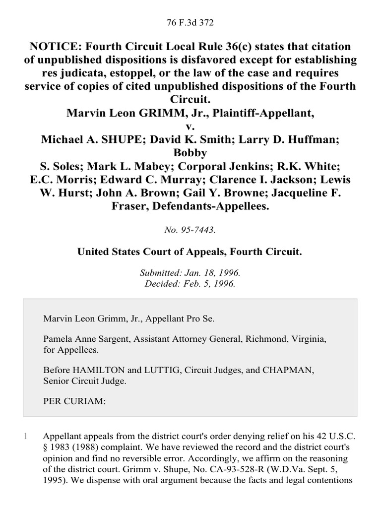 United States Court of Appeals, Fourth Circuit | PDF