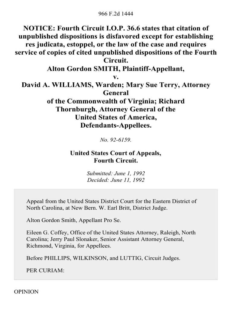 Fourth Circuit Affirms §2255 Denial | PDF