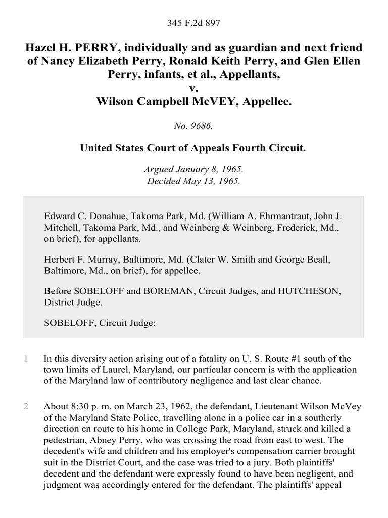 Hazel H. Perry, Individually and As Guardian and Next Friend of Nancy ...