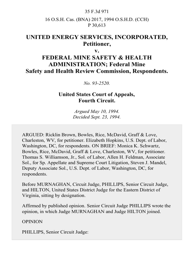 MSHA vs. OSHA Jurisdiction Ruling | PDF | Federal Preemption ...