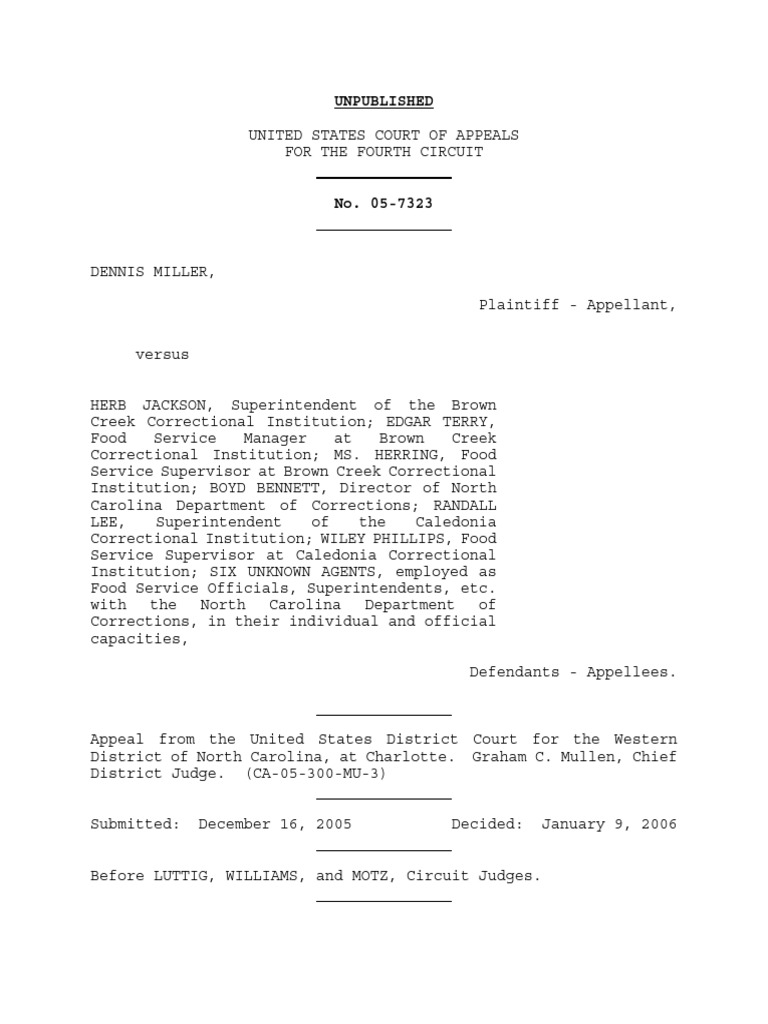 Miller v. Jackson, 4th Cir. (2006) | PDF | Appeal | Precedent