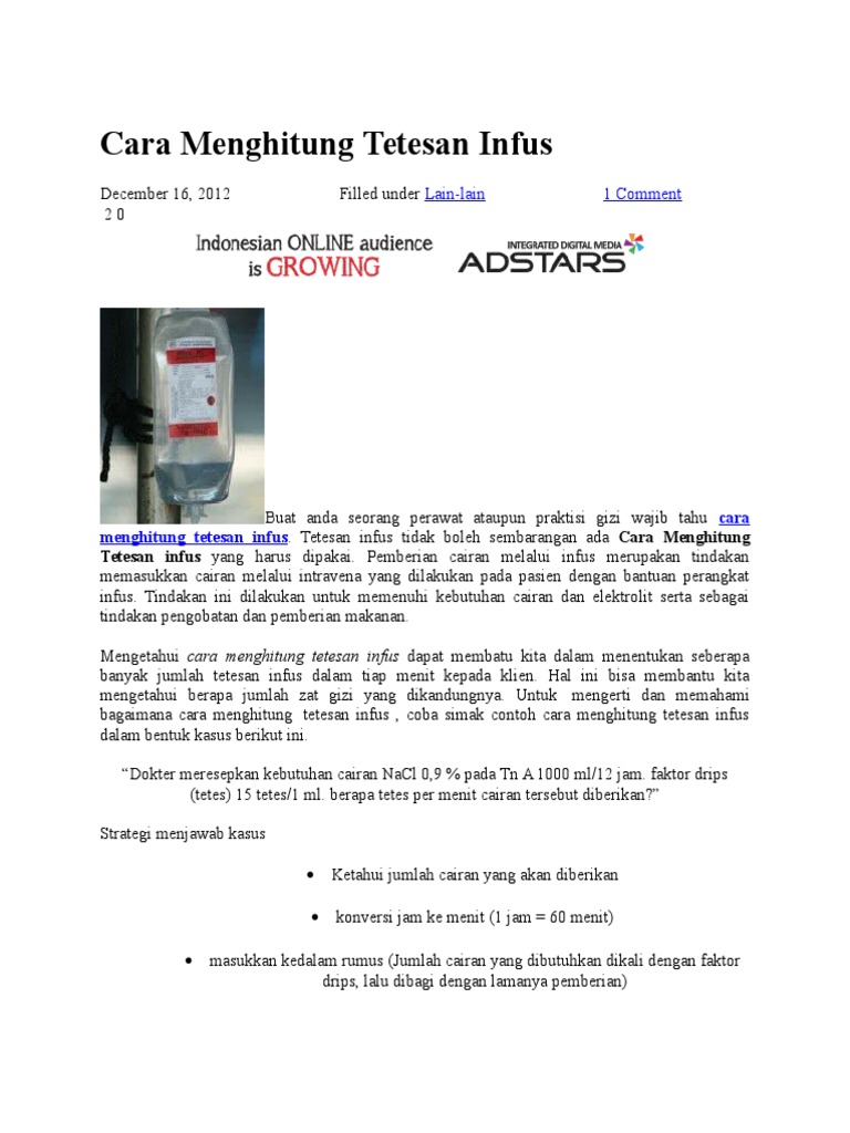 Tetesan Infus | PDF