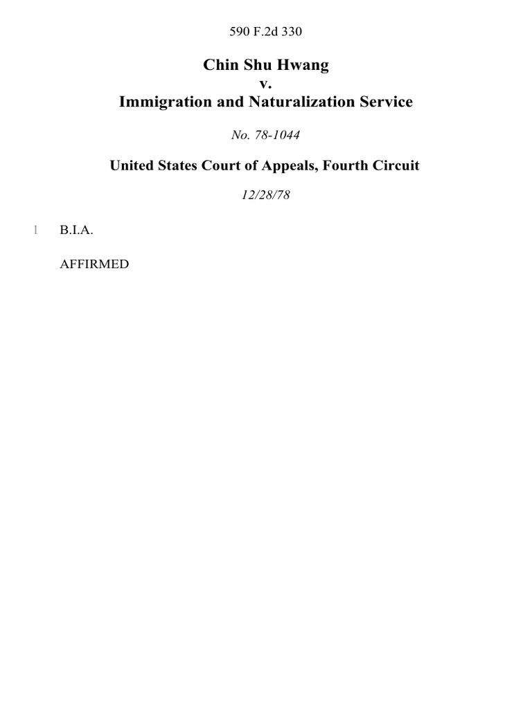 Chin Shu Hwang v. Immigration and Naturalization Service, 590 F.2d 330 ...