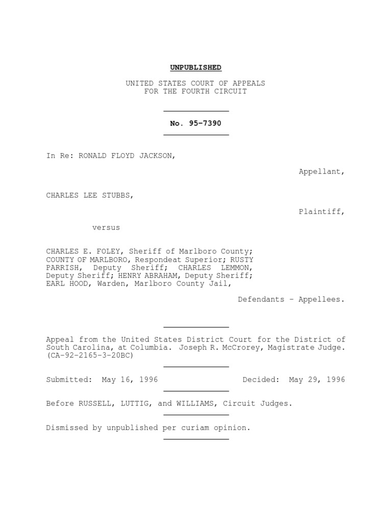 Jackson v. Foley, 4th Cir. (1996) | PDF