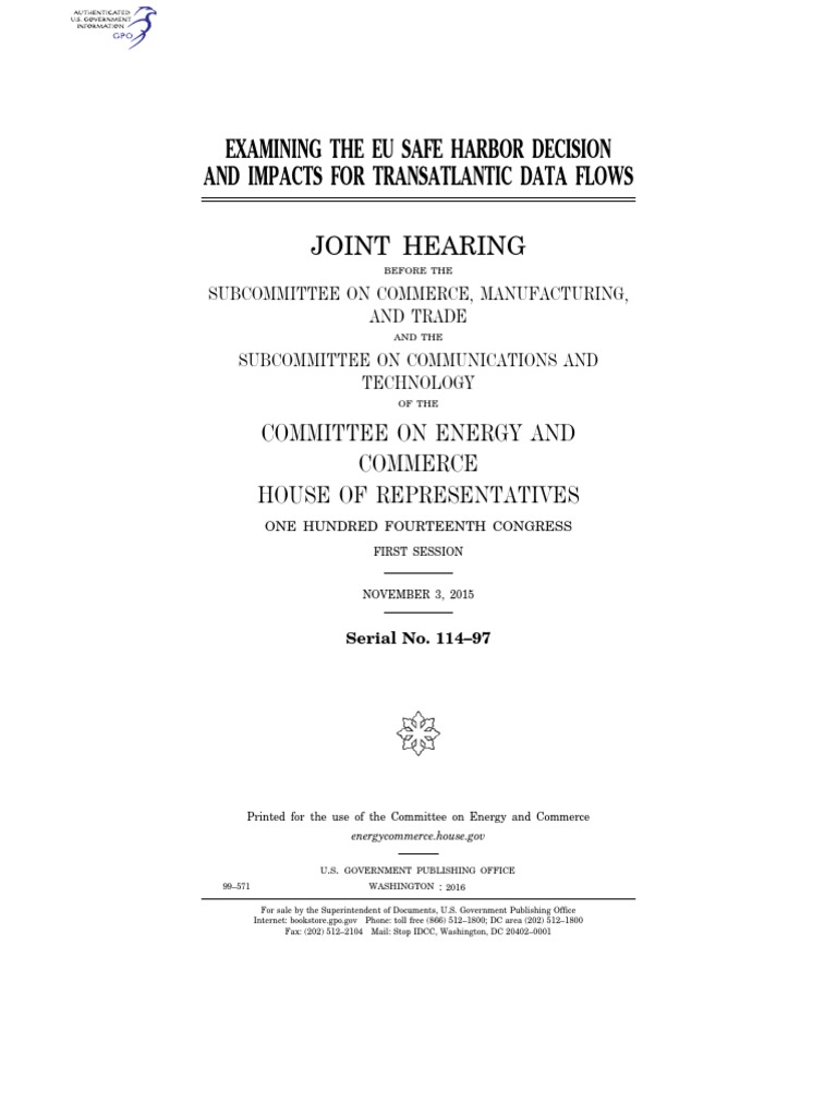 EU Safe Harbor Decision Hearing Summary | PDF | Privacy | European Union