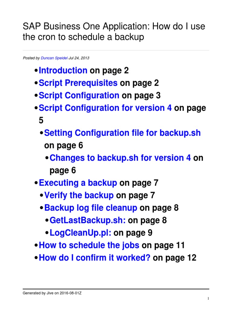 How Do I Use The Cron To Schedule A Backup | PDF | Databases ...