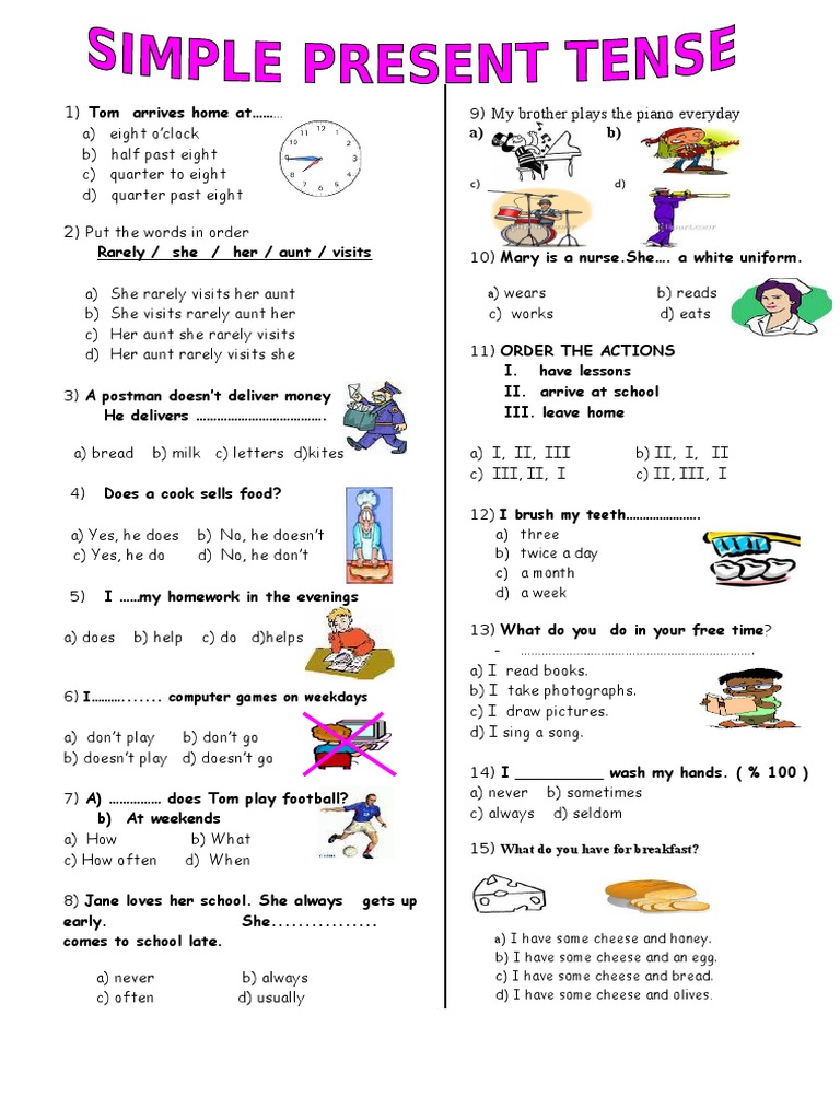 Simple Present Worksheet | PDF