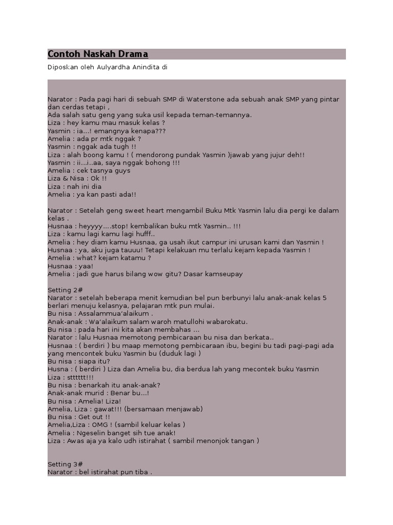 Contoh Naskah Drama | PDF