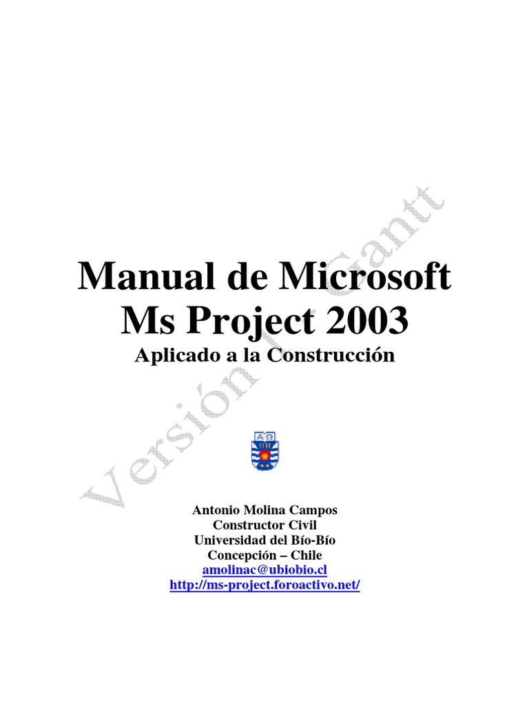 Manual Microsoft Project Aplicado A La Construccion V2.4 | PDF ...