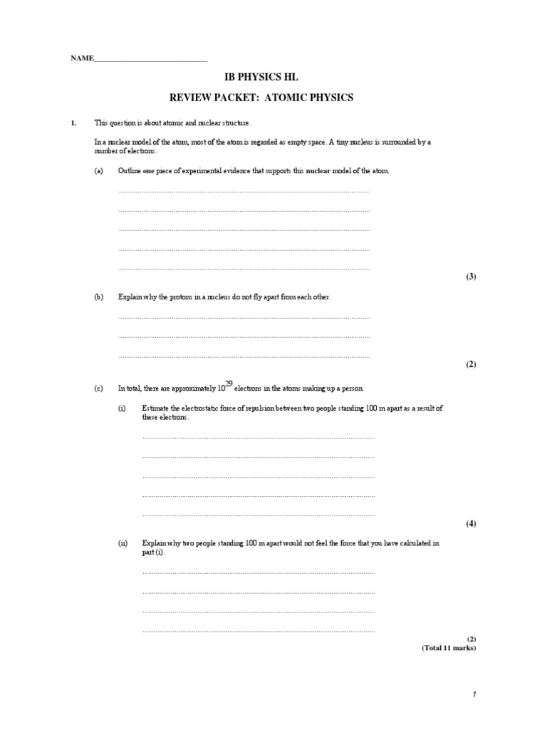 IB Physics Review - Quantum Physics | PDF | Photoelectric Effect | Electron