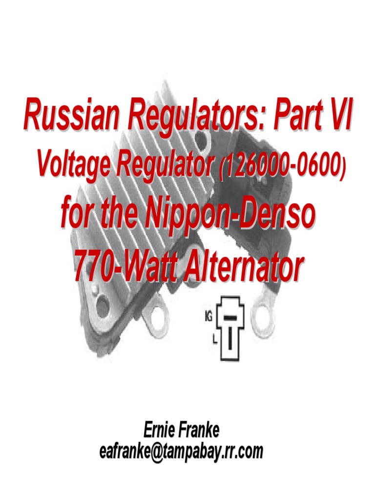 Russian Regulators Part VI Nippon Denso PDF | PDF | Rectifier ...