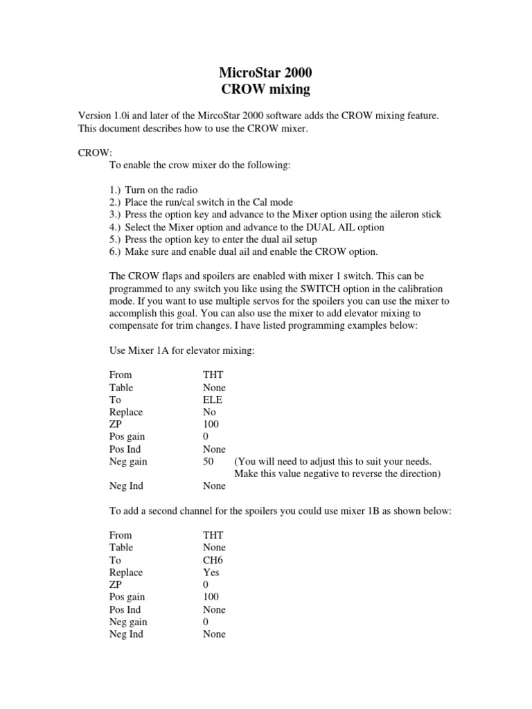 Microstar 2000 Crow Mixing | PDF | Computing | Software
