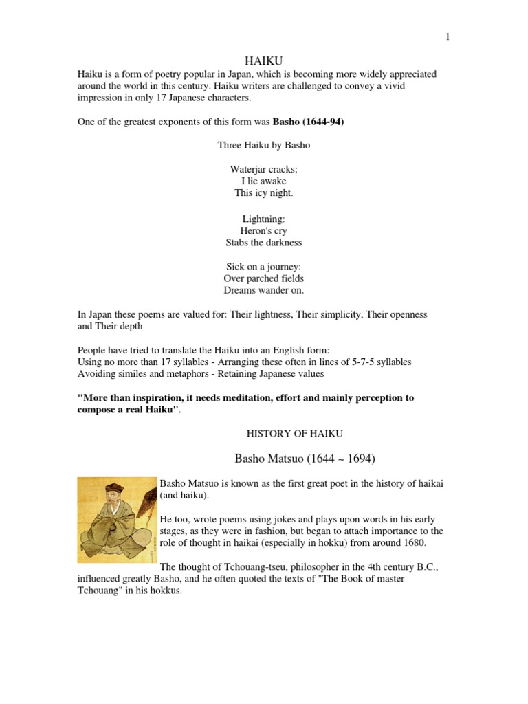 Basho Haiku | PDF | Haiku | Poetry