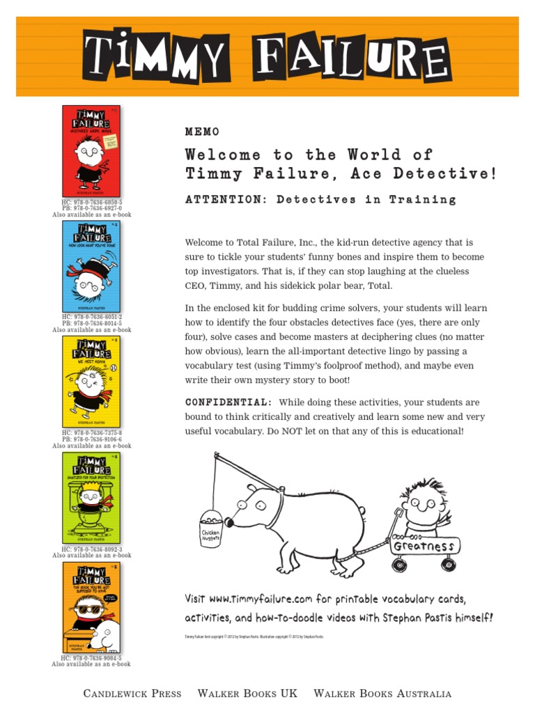 Timmy Failure Activity Kit | Detective | Justice