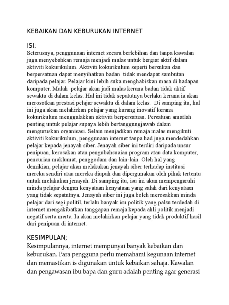 Kebaikan dan Keburukan Internet | PDF | Ilmu Sosial