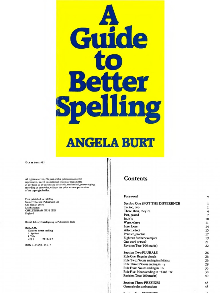A Guide To Better Spelling | Download Free PDF | Verb | Linguistic Typology