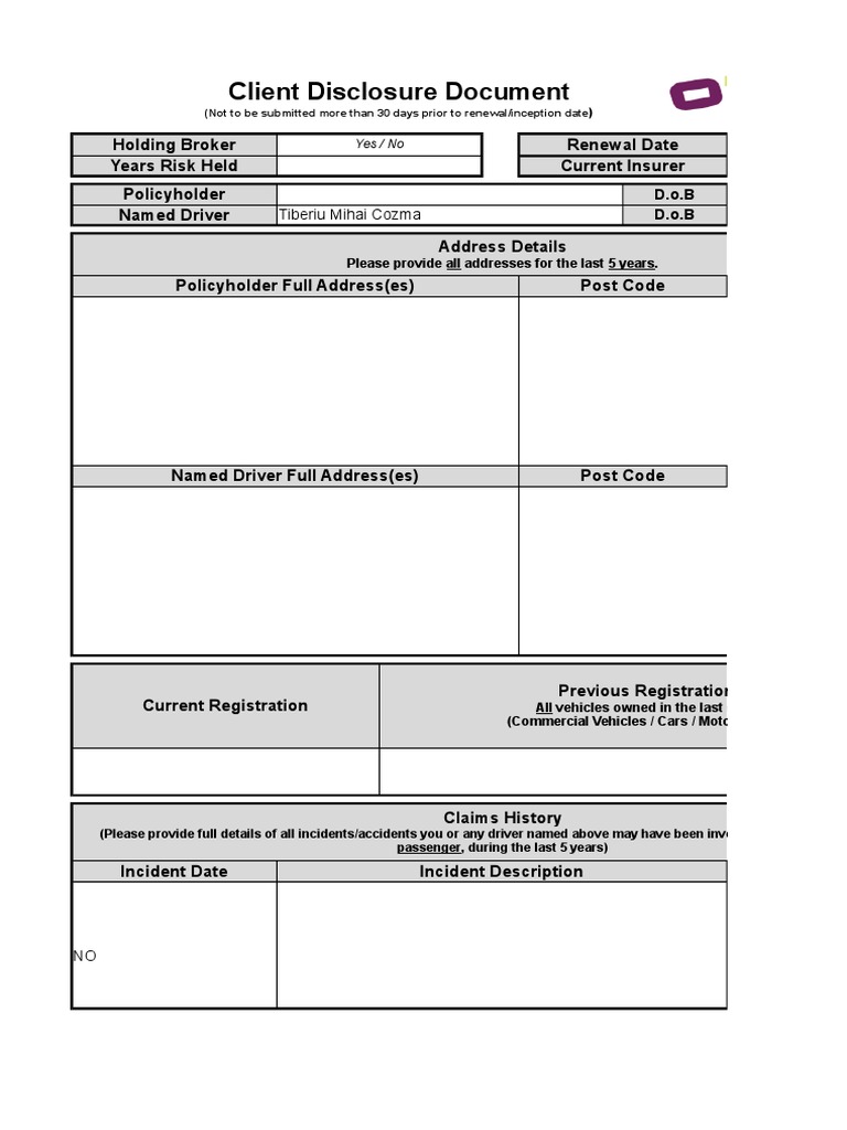 Driver Bankruptcy and Claims Disclosure | PDF