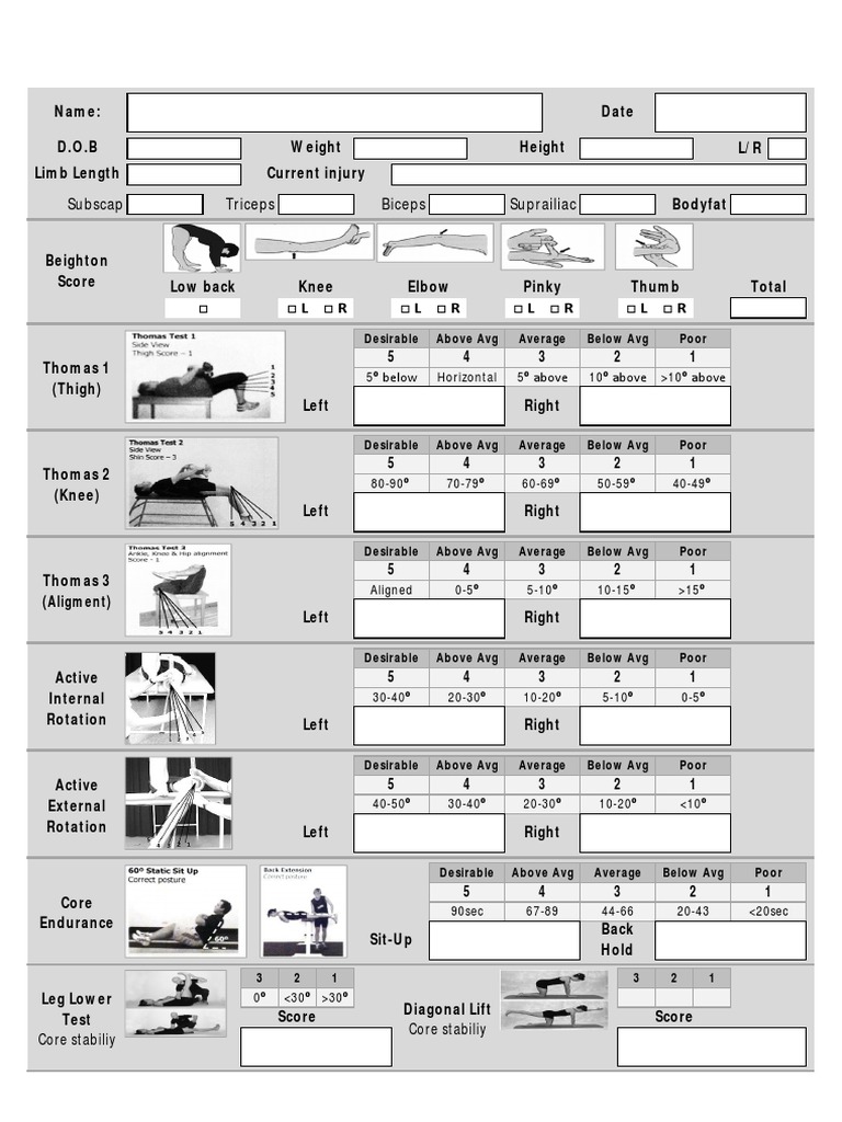 Subscap Triceps Biceps Suprailiac: 5 Below Horizontal 5 Above 10 Above 10 Above | PDF