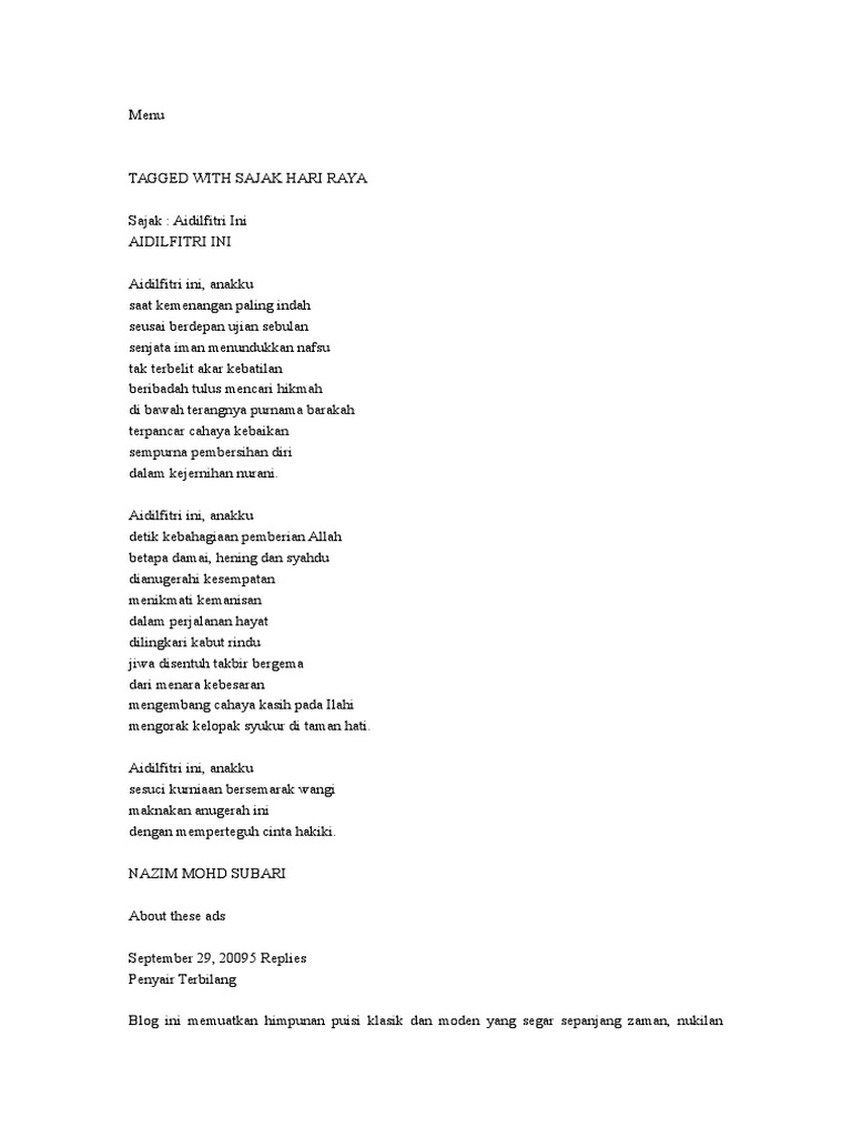 Sajak Raya | PDF | Puisi